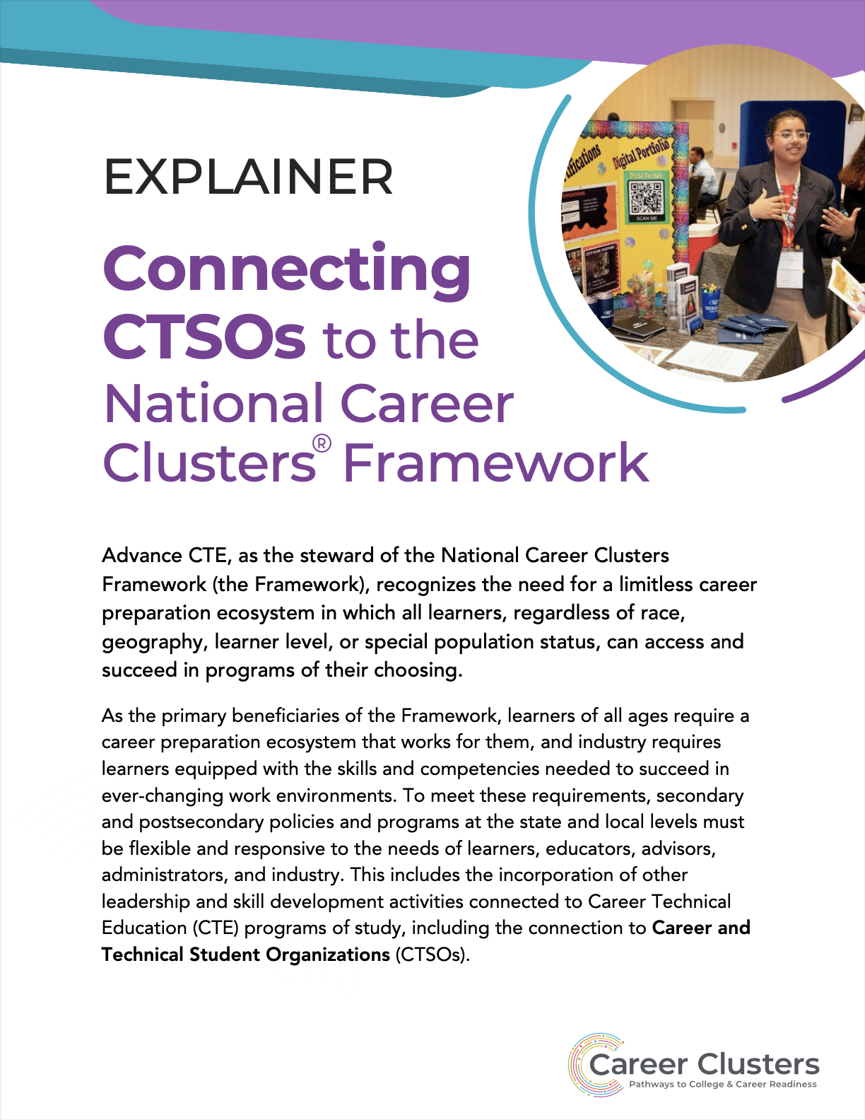 Connecting Career and Technical Student Organizations to the National Career Clusters Framework ...